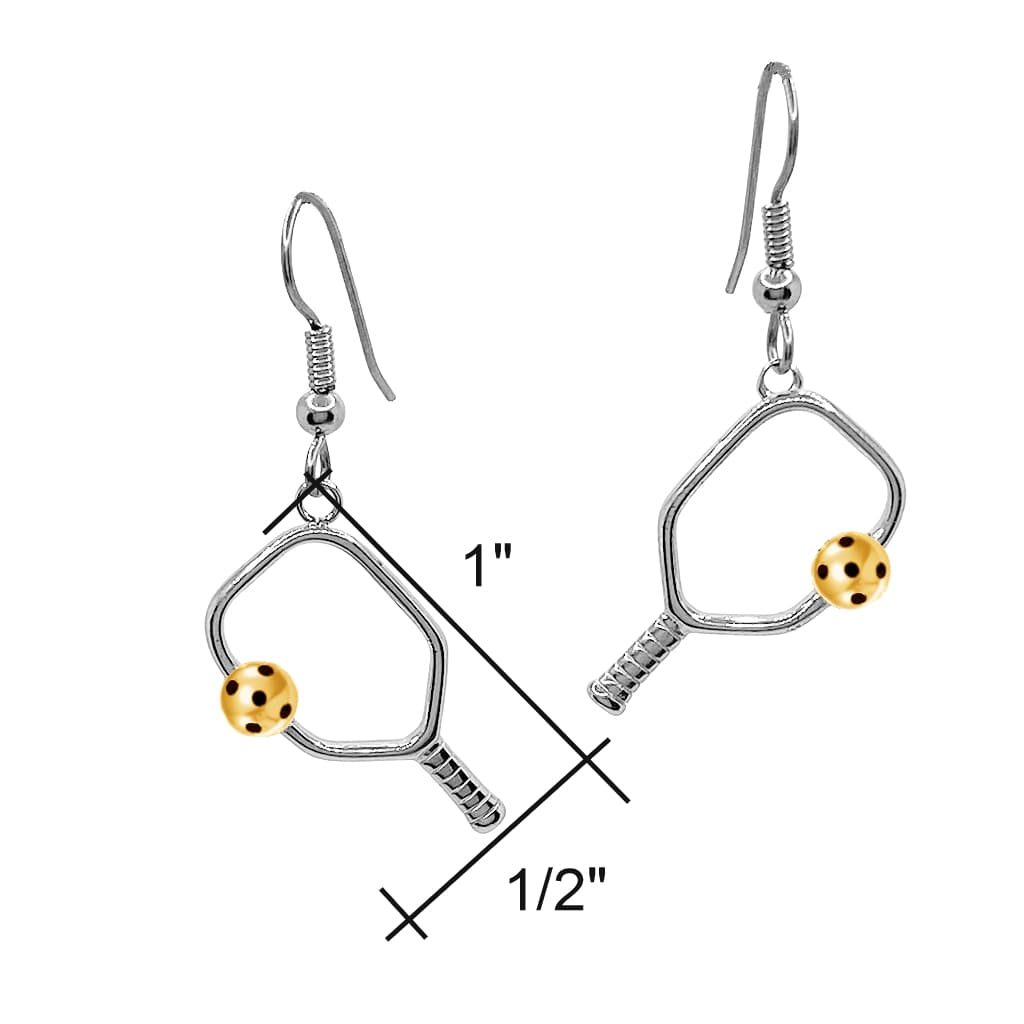 Pickleball Earrings | Open Paddle Stainless Two Tone – Crosscourt Jewelry